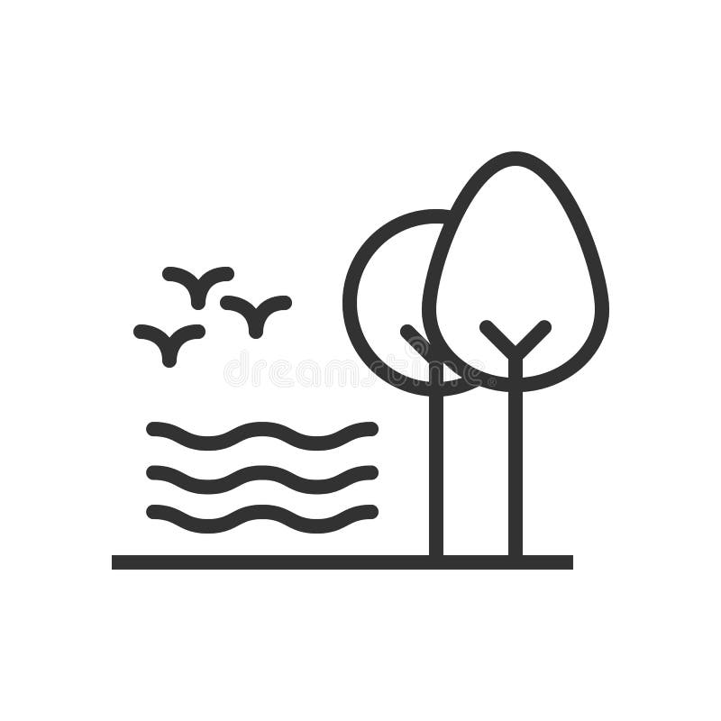 Park Icon Vector ,tree ,river Stock Vector - Illustration of summer ...