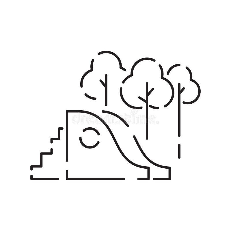 Park Kid Playground Line Icon. Outline Park Kid Playground Vector Icon ...