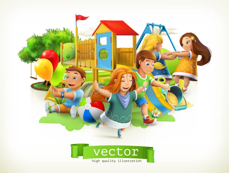 Park, Playground Background Stock Vector - Illustration of landscape ...