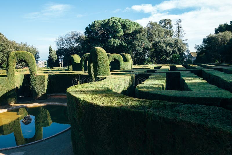 Park Labyrinth in Barcelona Stock Photo - Image of garden, gardening ...