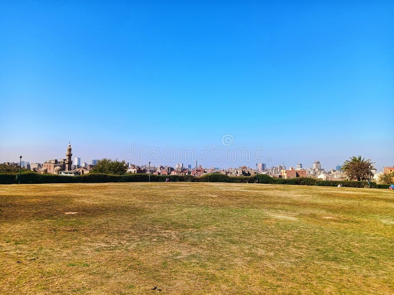 Al Azhar Park in Cairo in Egypt Stock Photo - Image of landscape ...