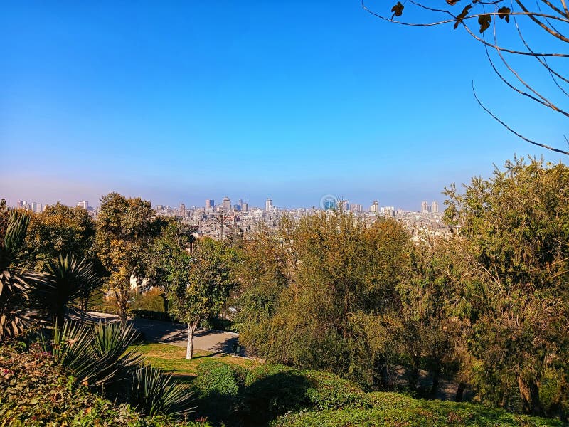 Al Azhar Park in Cairo in Egypt Stock Photo - Image of tree, nature ...