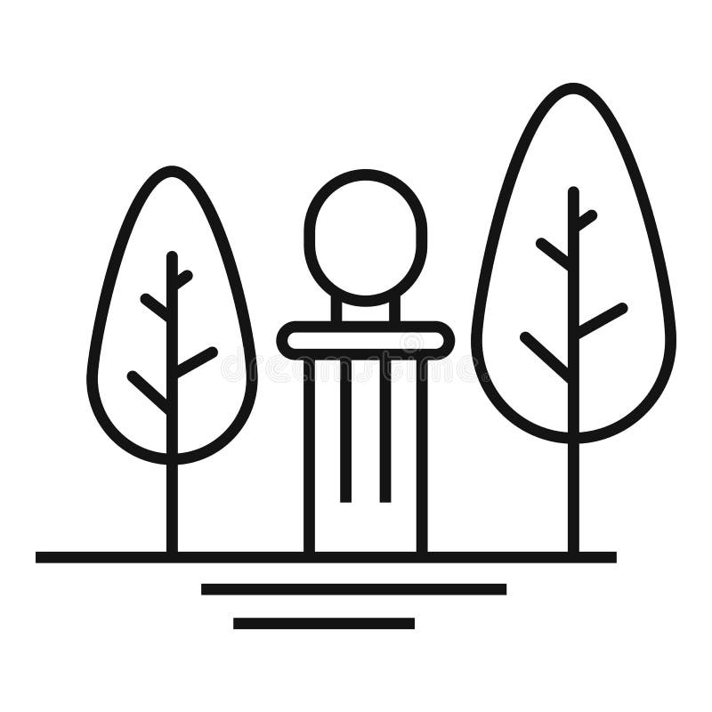 Park Landscape Design Icon, Outline Style Stock Illustration ...