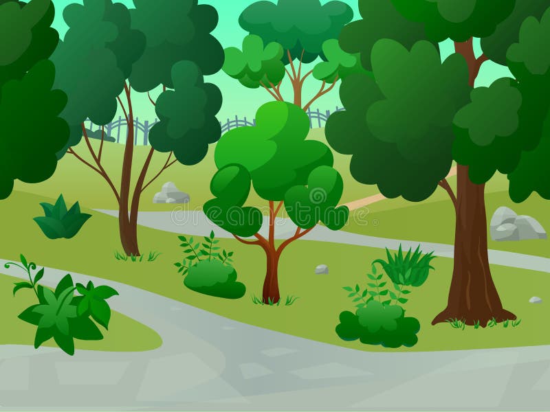 Park Landscape Illustration Stock Vector - Illustration of background ...