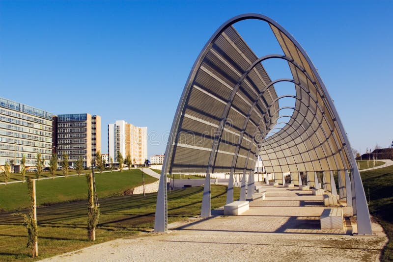 Park metal arch stock photo. Image of arch, buildings - 14717894