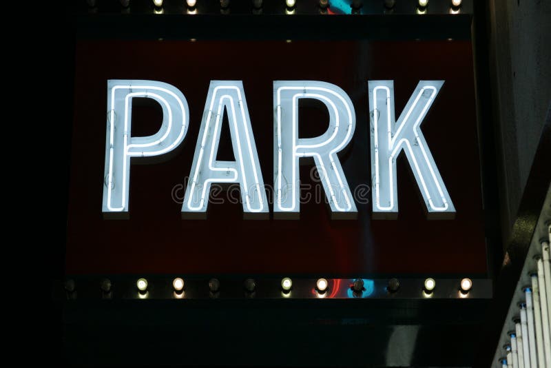 Park neon lights stock image. Image of traffic, driver - 1334829