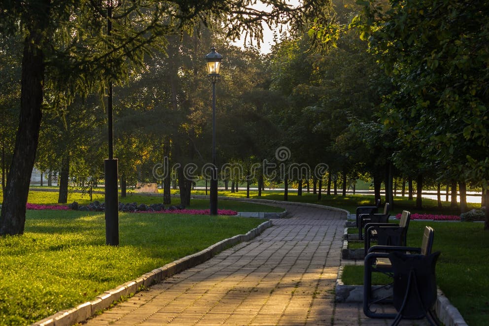 Park stock image. Image of park, benches, recreation - 33600475