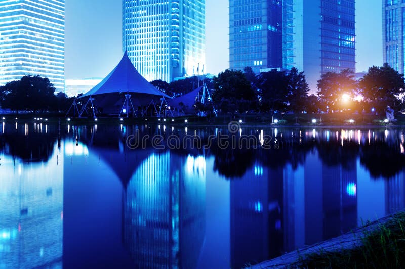 Park night view stock photo. Image of lujiazui, modern - 26534264