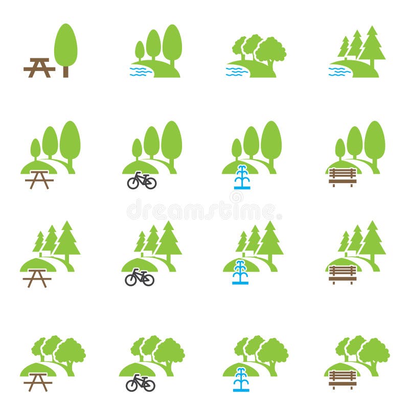 Park and outdoor icons stock vector. Illustration of environment - 60356413