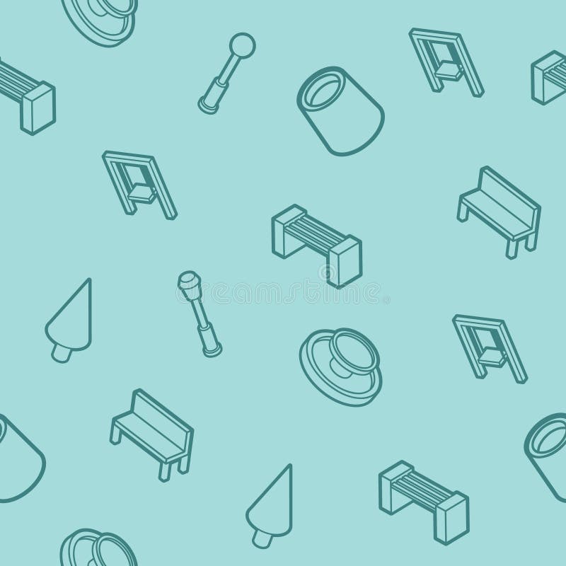 Park Outline Isometric Pattern Stock Vector - Illustration of design ...