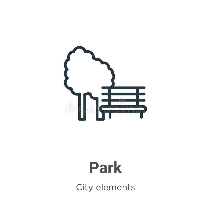Park Outline Vector Icon. Thin Line Black Park Icon, Flat Vector Simple ...