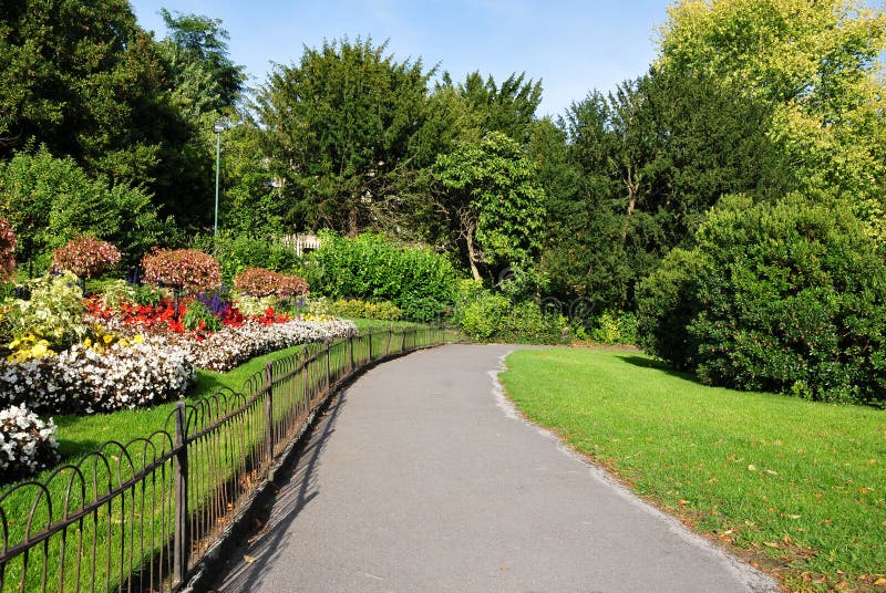Winding Park Path stock photo. Image of bending, curved - 19460174