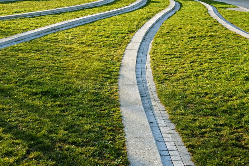 Park paths stock image. Image of lawn, grass, nature - 33136815