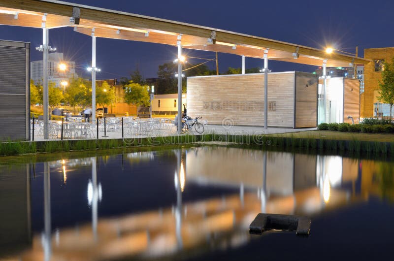 Park Pavilion stock image. Image of night, park, lake - 24639609