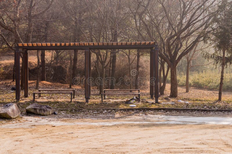 Park Pavilion with Trash and Litter Stock Image - Image of pavilion ...