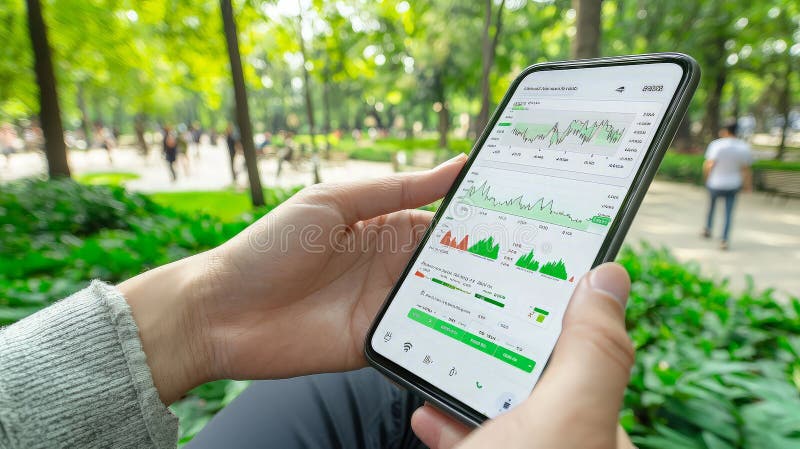 Park, Phone, Stock Market, Graphs, Outdoors, Investment, Data Stock ...