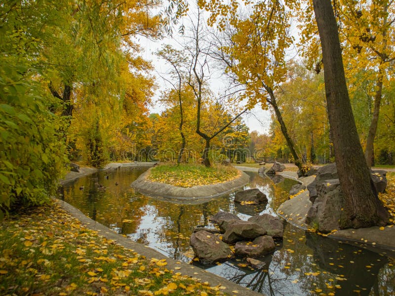 Park ponds stock photo. Image of channels, stones, background - 232851872