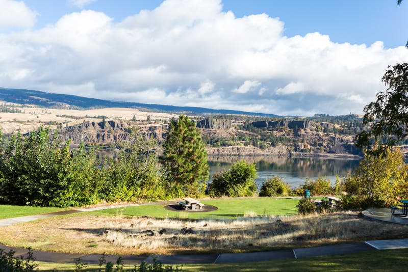 Park rest area stock image. Image of estate, water, clouds - 80113199