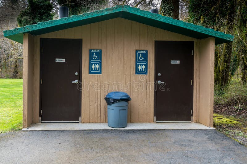 Park Restroom stock photo. Image of park, public, area - 195127236