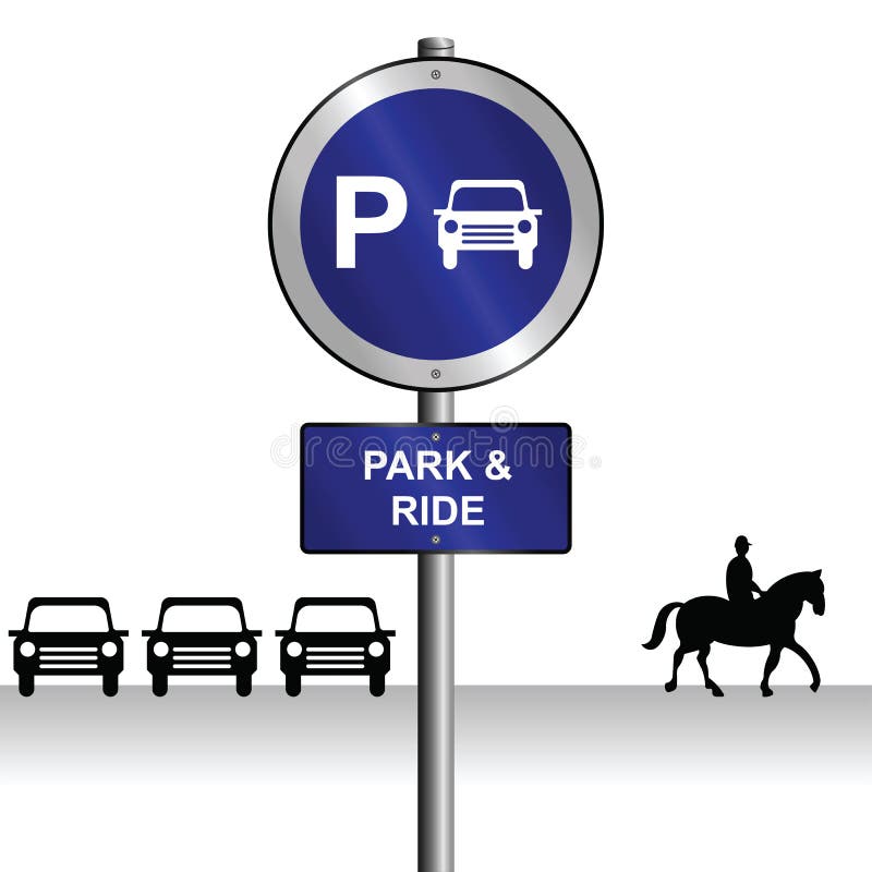 Park and ride stock vector. Illustration of motor, sign - 13487430