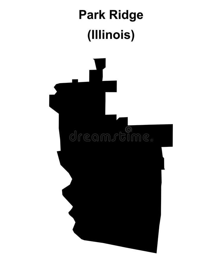 Park Ridge outline map stock vector. Illustration of area - 357277965