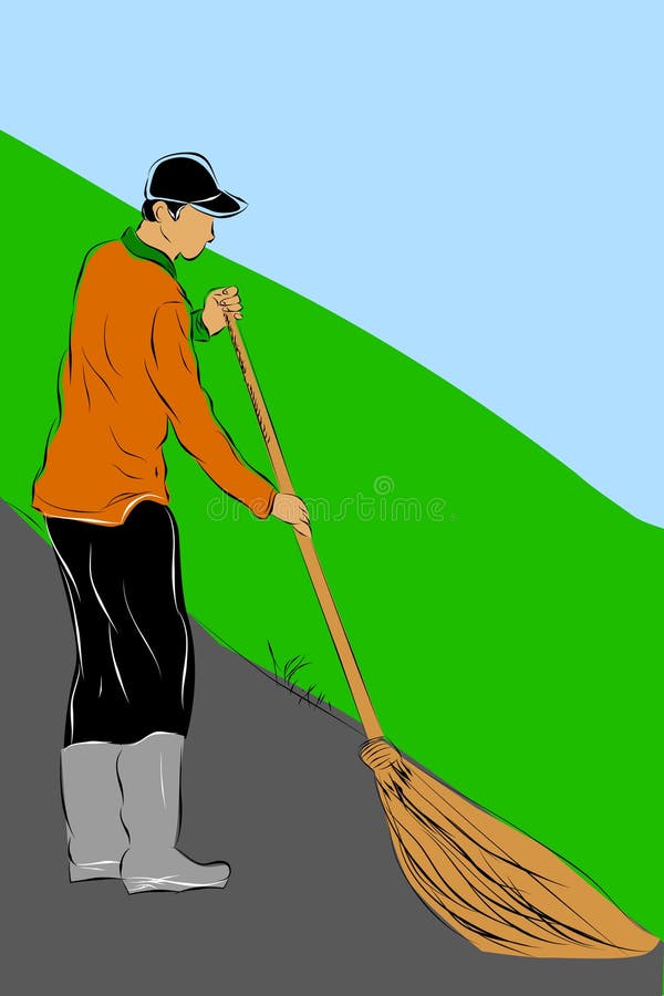 Sweeper Man Clipart