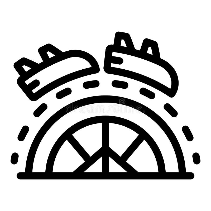 Roller Coaster Icons Set, Outline Style Stock Vector - Illustration of ...