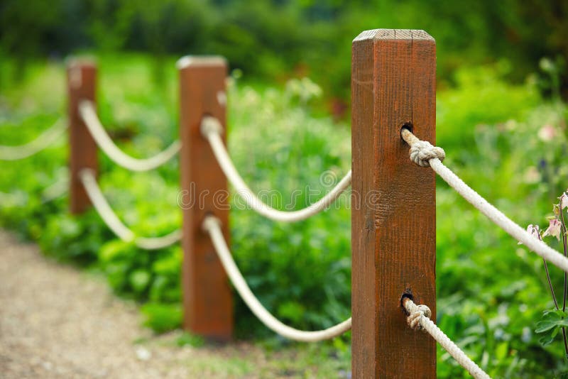 Park rope fence stock photo. Image of sunlight, summer - 70174182