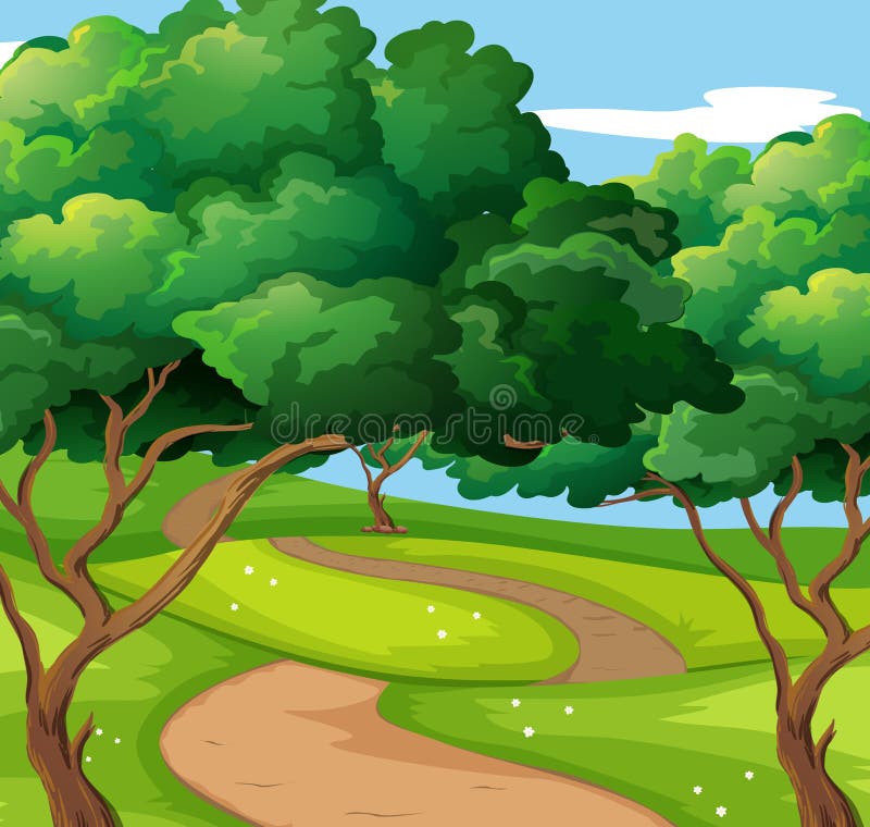 Park Scene with Bench Tree and Sun Filled Outline Icon Stock Vector ...