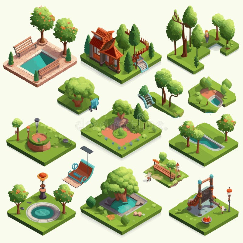 Isometric Farm Set Tiles Stock Illustrations – 51 Isometric Farm Set ...