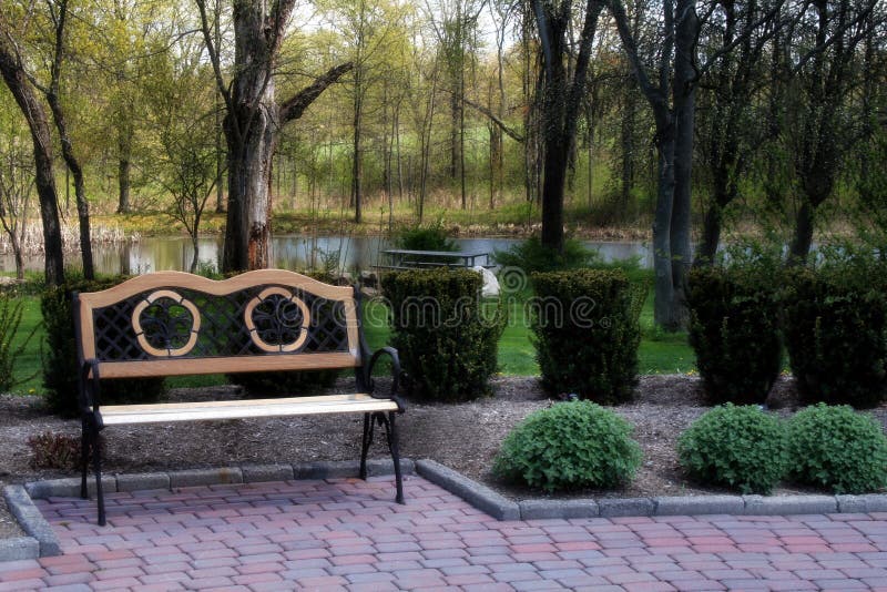 Wooden Park Bench stock image. Image of rest, nature - 34772139