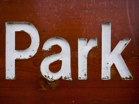 Park sign stock image. Image of area, letters, nature - 14972793