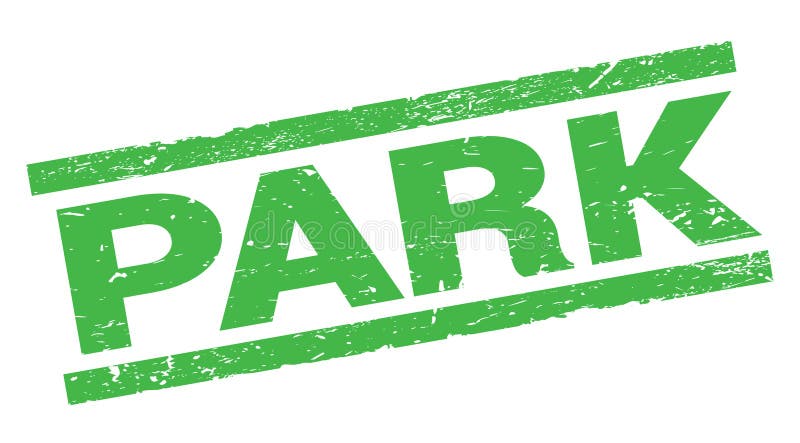 PARK Text on Green Rectangle Stamp Sign Stock Illustration ...