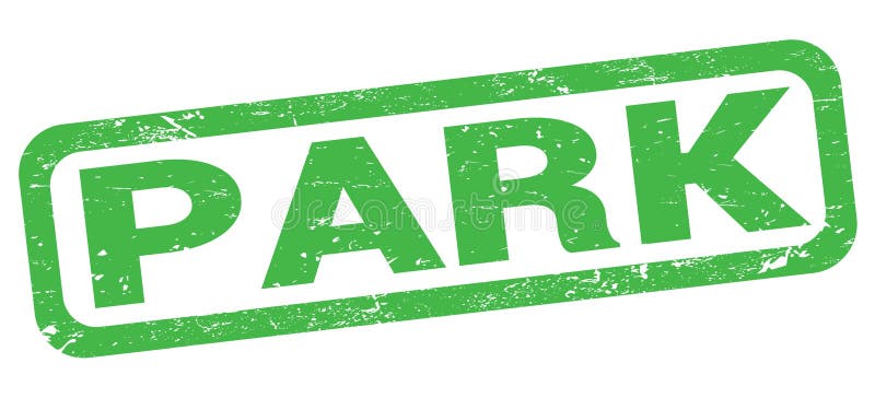 PARK Text Written on Green Rectangle Stamp Stock Illustration ...