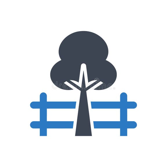 Park Tree Icon stock vector. Illustration of fence, nature - 361702448