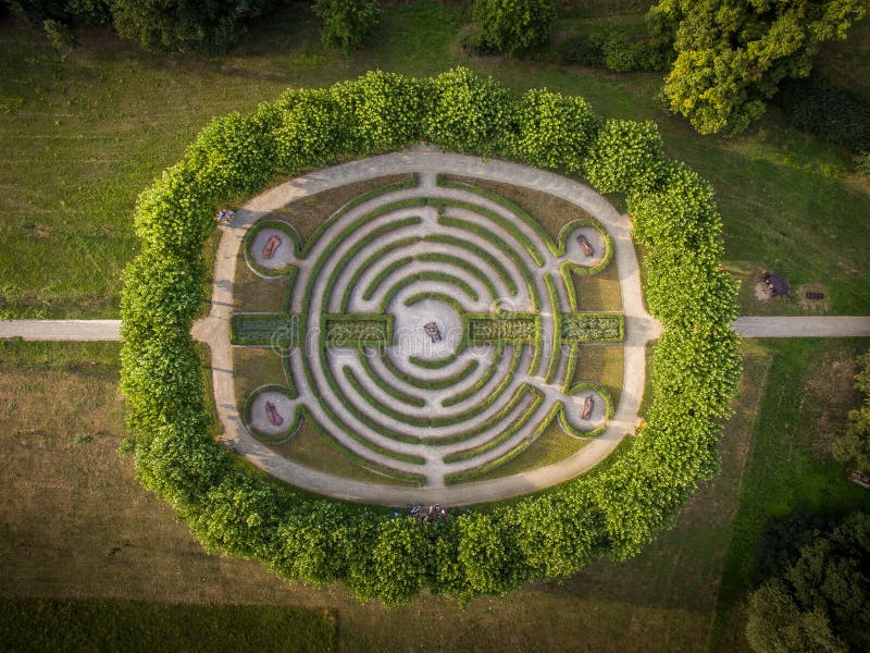 Park trees labyrinth stock image. Image of concept, bright - 138173331