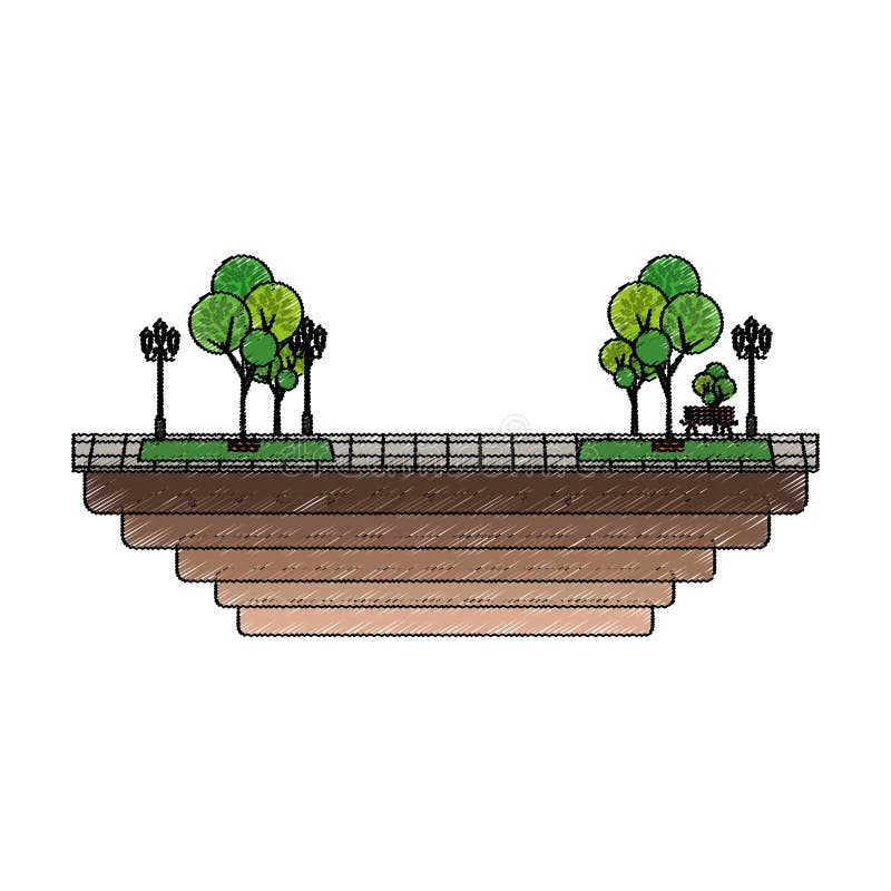 Park with trees stock vector. Illustration of park, graphic - 84613214