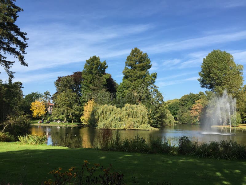 Park in Utrecht stock photo. Image of fontain, netherlands - 71673134