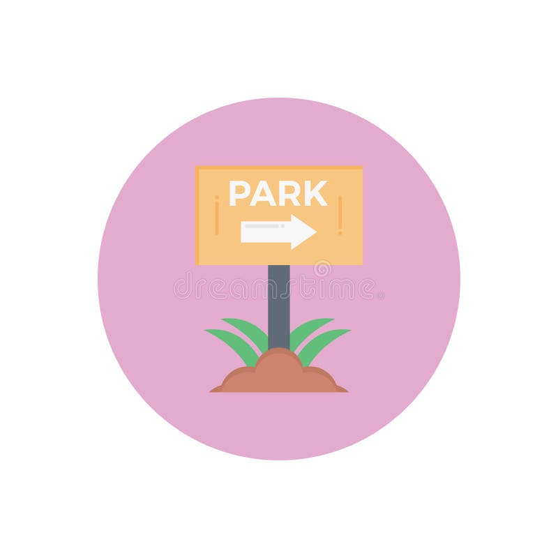 Park Vector Flat Colour Icon Stock Vector - Illustration of desktop ...