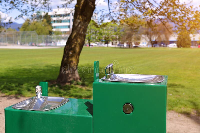 Park Water Tap Drinking Fountain City Stock Image - Image of fresh ...