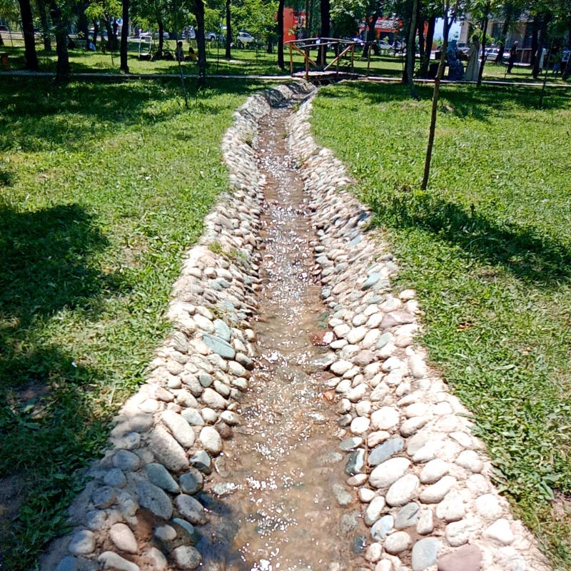 Park Water Way Stream Rivulet Stock Image - Image of park, flower ...