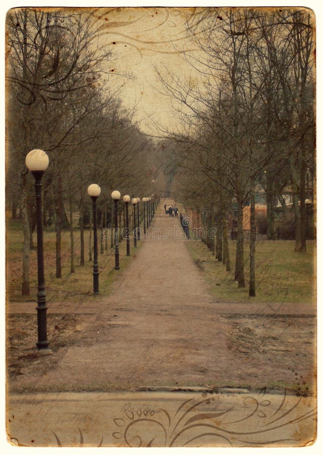 Park way stock image. Image of walk, park, autumn, trees - 18410995