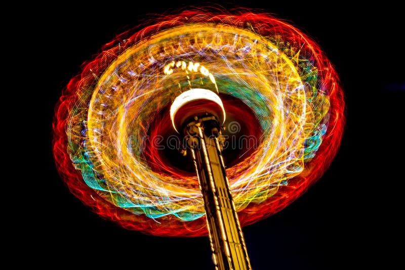Park Wheel Long Exposure Shot at the Night Stock Image - Image of game ...