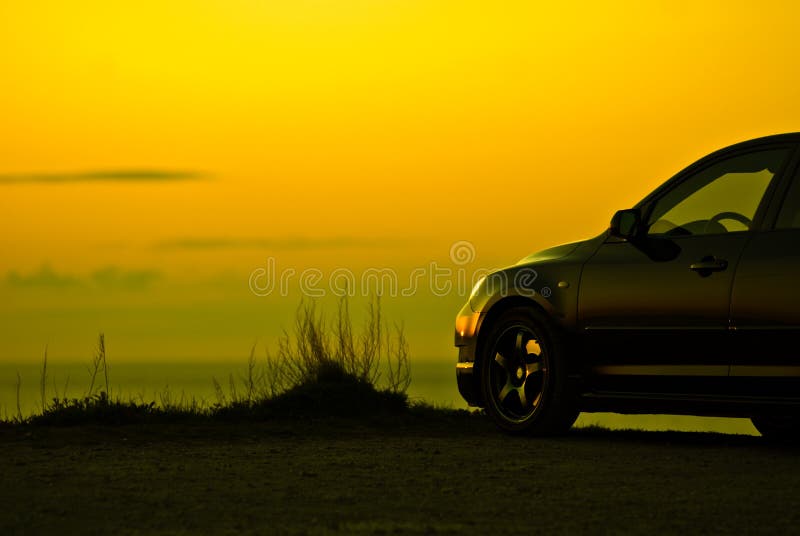 Parked Car at Sunset stock image. Image of scenery, glow - 5192607