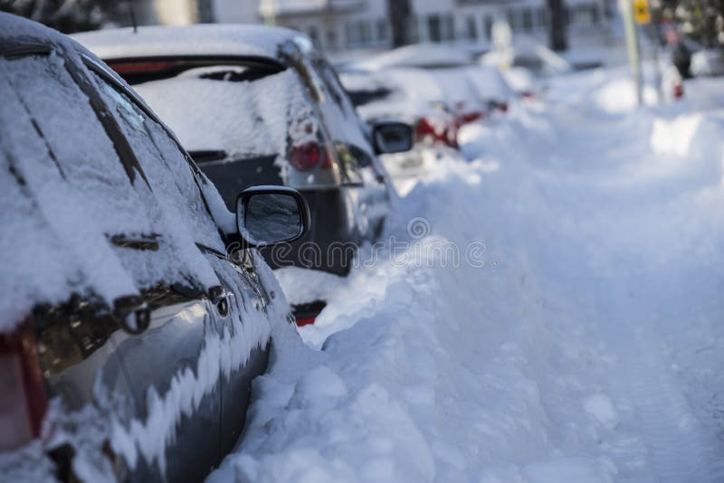 Car under snow stock image. Image of stuck, snowfall - 187687265