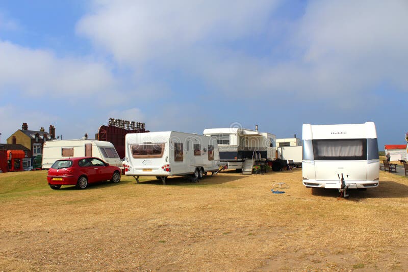 Parked caravans editorial photography. Image of english - 77765577