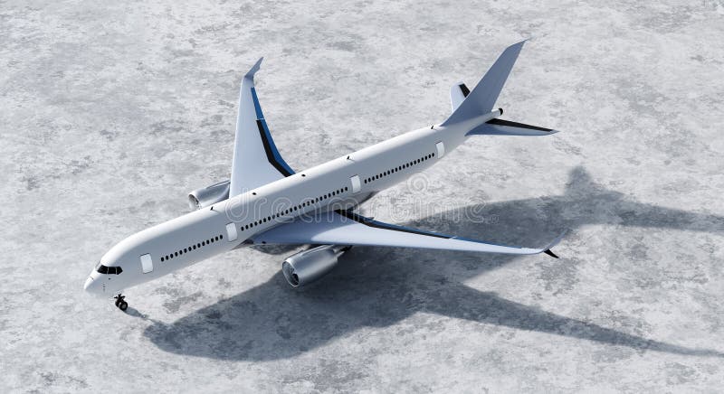 Parked Commercial Jet Airplane on Airport Stock Image - Image of cutout ...