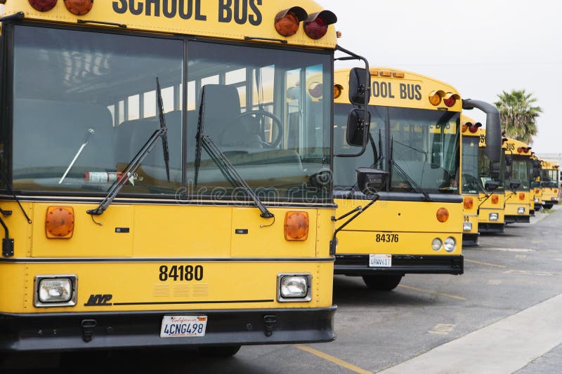 Parked School Buses editorial stock photo. Image of outside - 29662653