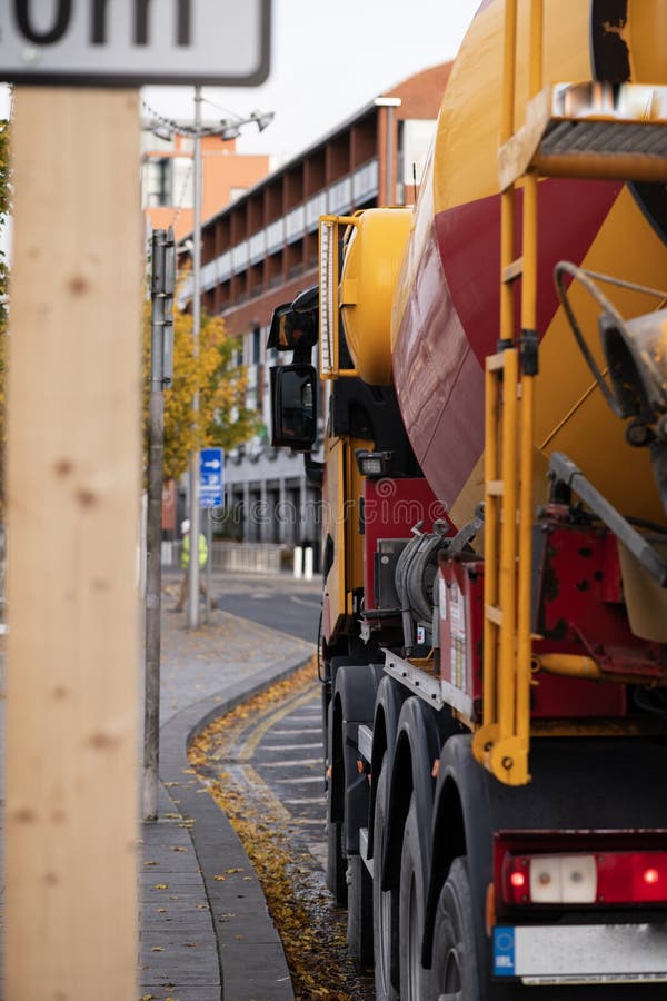 A Parked Truck for Transporting Concrete Stock Photo - Image of ...