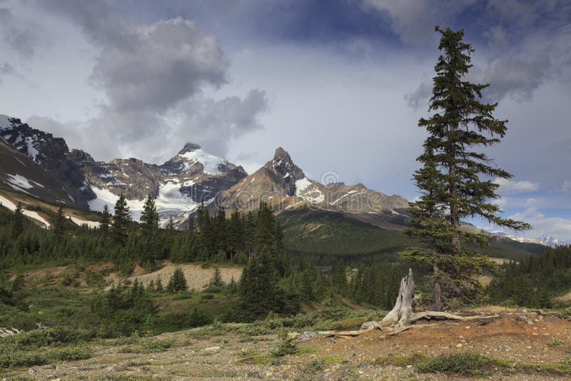 Parker Ridge in Canadian Rockies Stock Image - Image of remote, lake ...